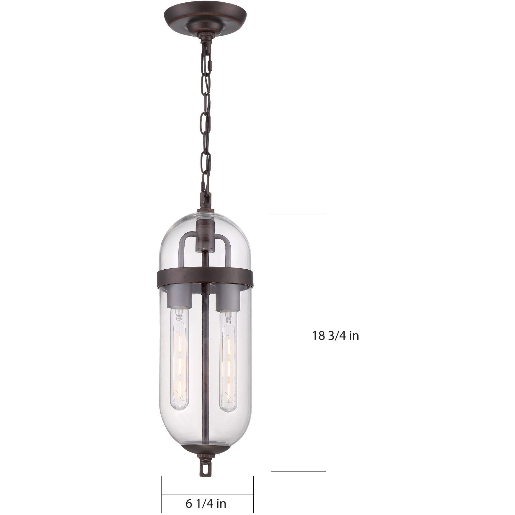 Nuvo 60/6922 Fathom 2 Light 6.25 inch Mahogany Bronze and Clear Pendant ...