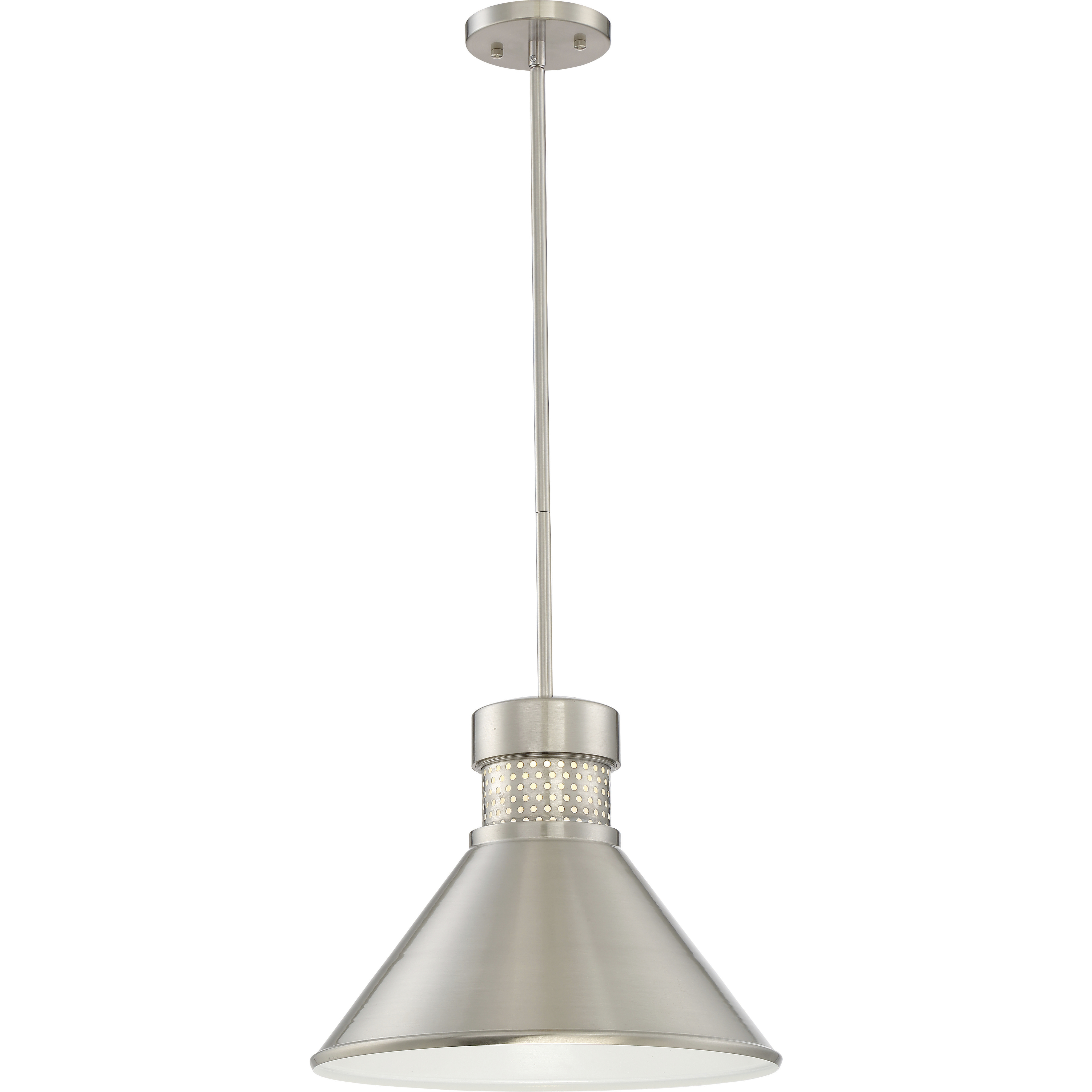 Nuvo 62/852 Doral LED 14 inch Brushed Nickel and White Accents Pendant ...