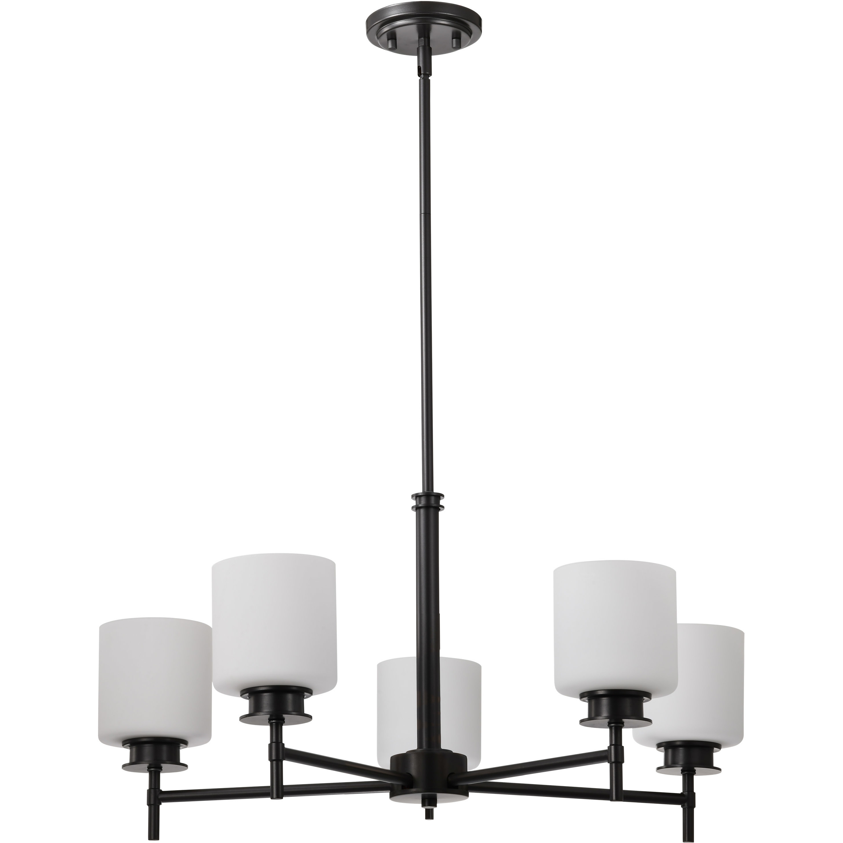 Nuvo 60/8038 Warren 5 Light 28 inch Gun Metal Chandelier Ceiling Light
