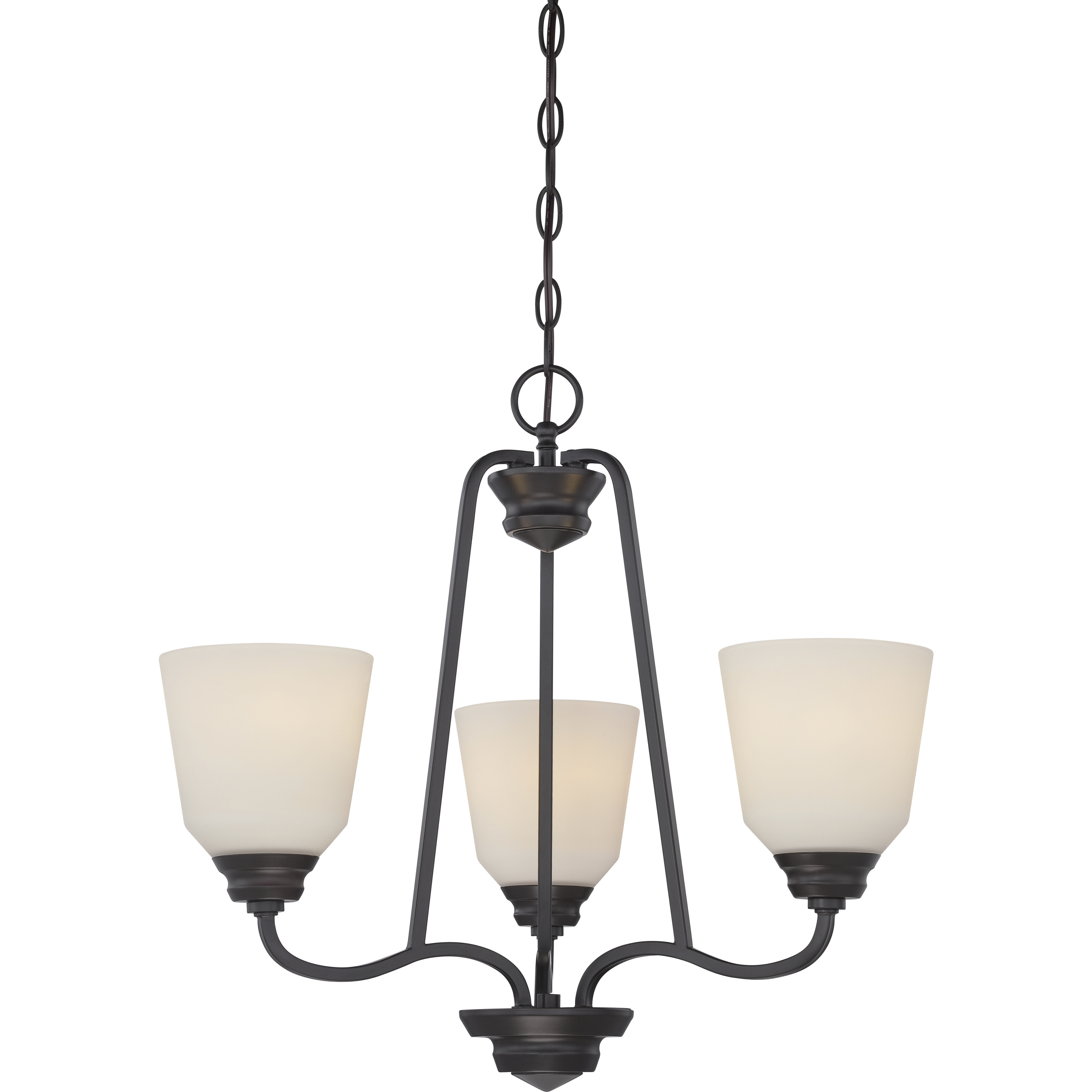 Nuvo 62/379 Calvin LED 22 inch Mahogany Bronze Chandelier Ceiling Light