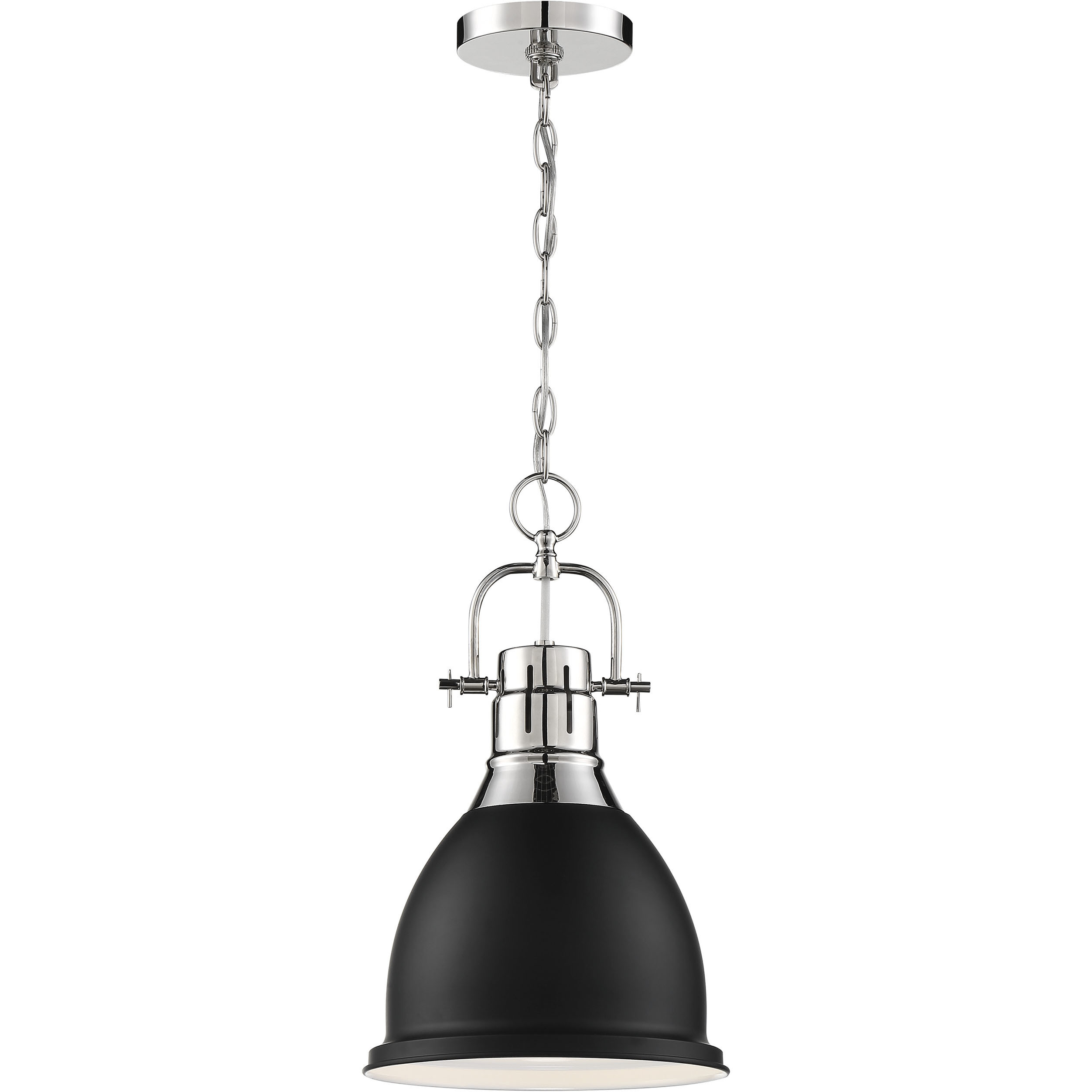 Nuvo 60/6751 Watson 1 Light 10.25 inch Polished Nickel and Matte Black Pendant Ceiling Light