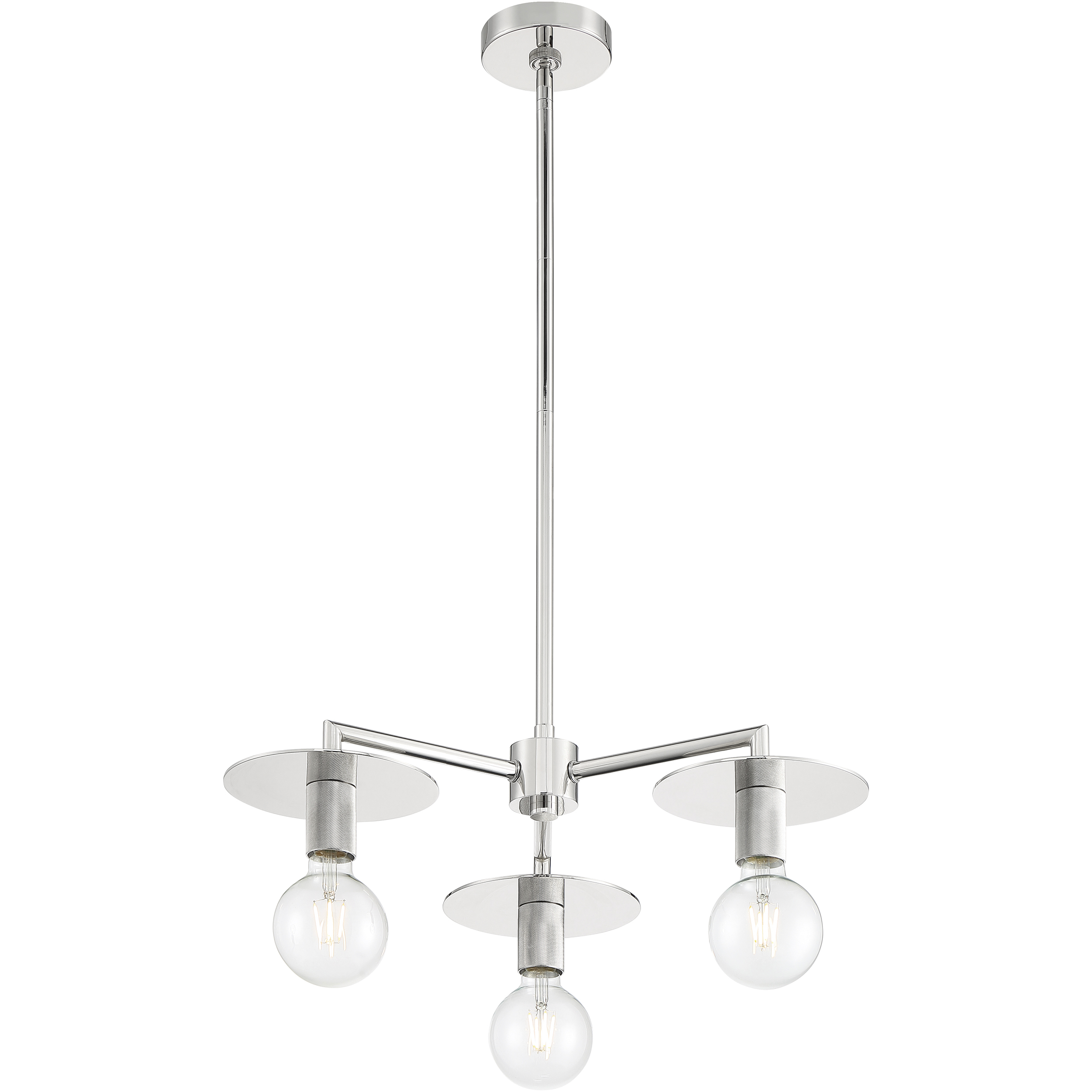 Nuvo 60/7253 Bizet 3 Light 24 inch Polished Nickel Chandelier Ceiling Light