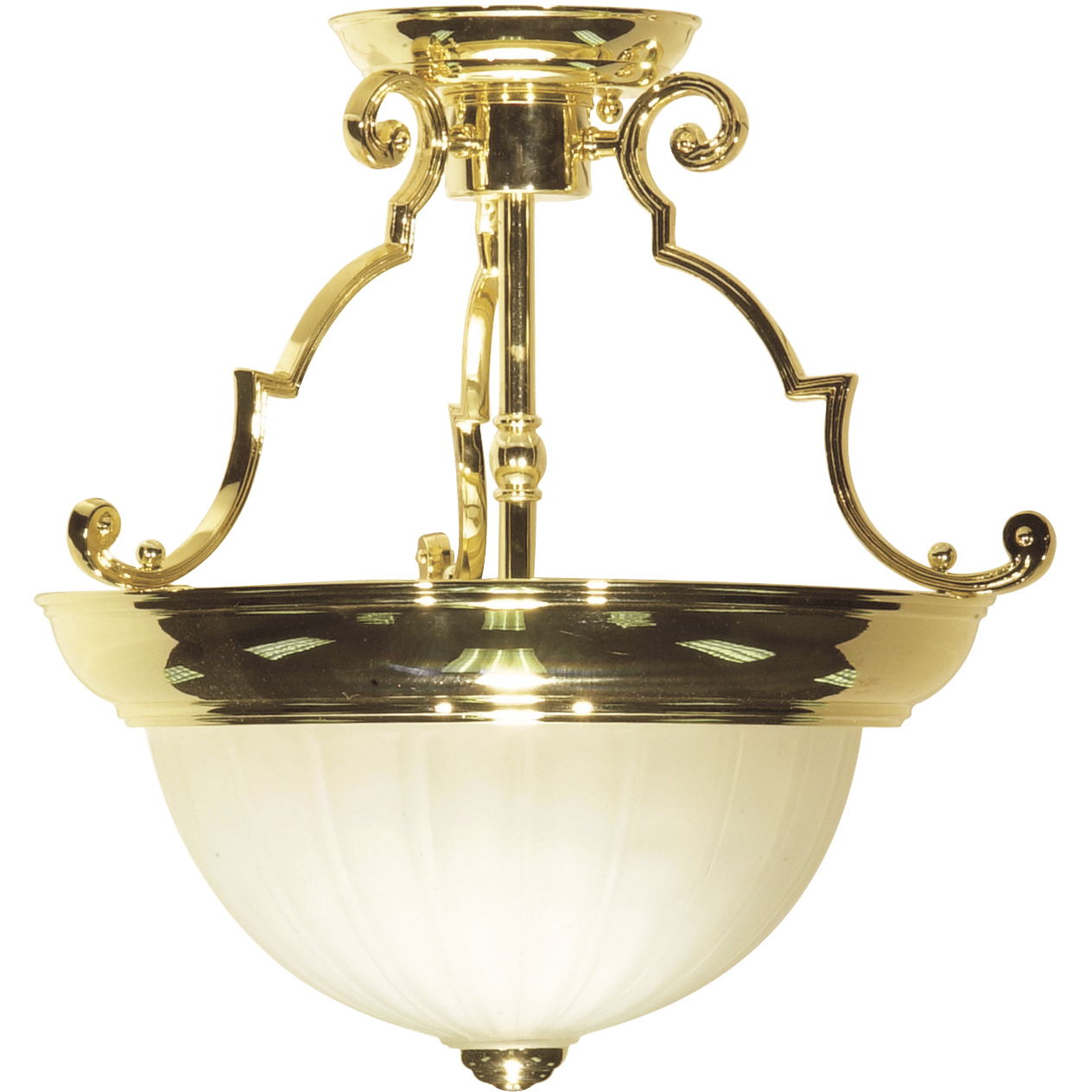 Nuvo SF76/434 Signature 2 Light 13 inch Polished Brass Semi Flush Mount ...