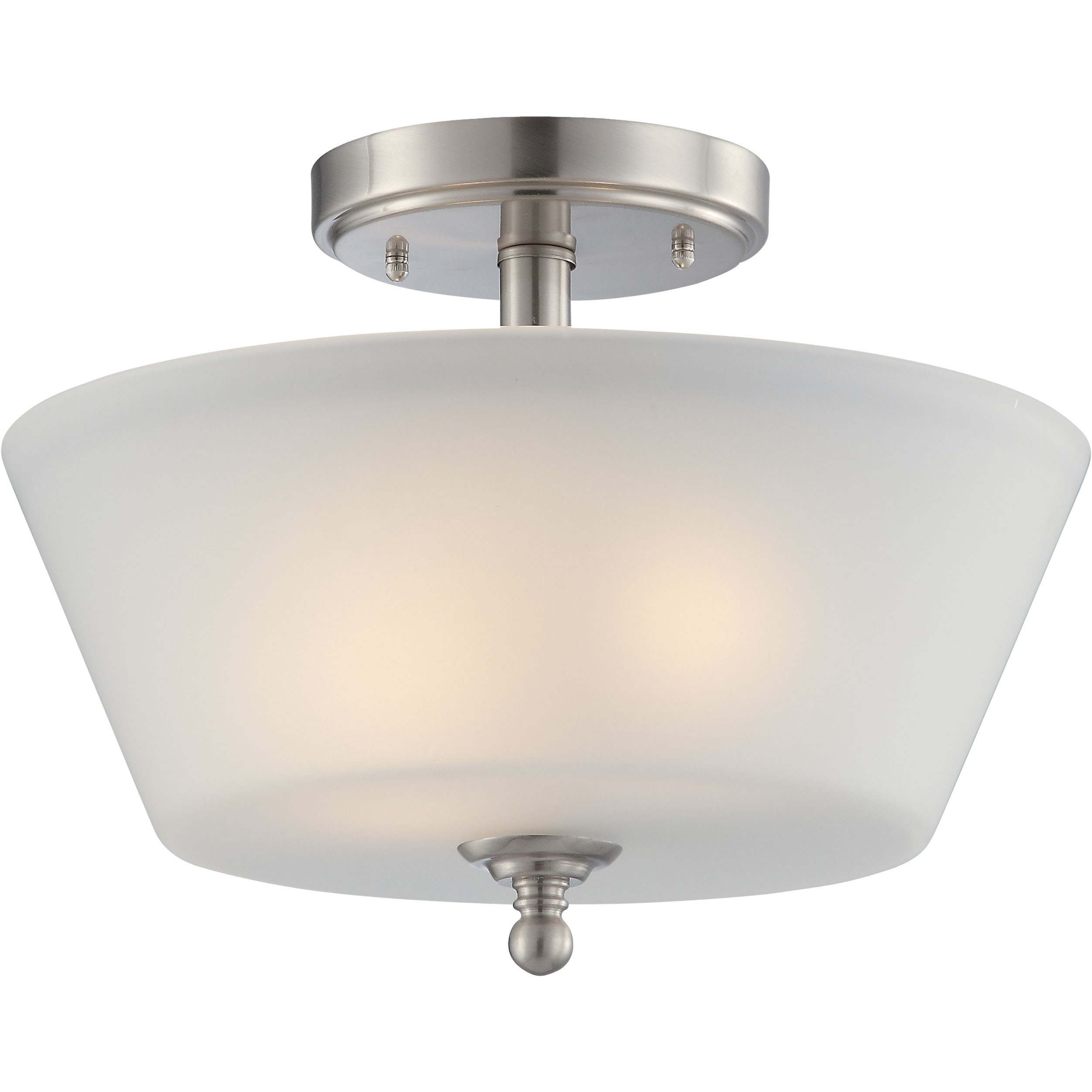 Nuvo 60/4151 Surrey 2 Light 13 inch Brushed Nickel Semi Flush Mount ...